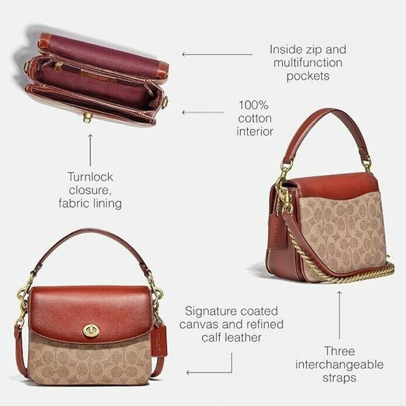 Coach | Bags | Coach Cassie 9 Signaturetan Rust Crossbody Canvas Bag ...